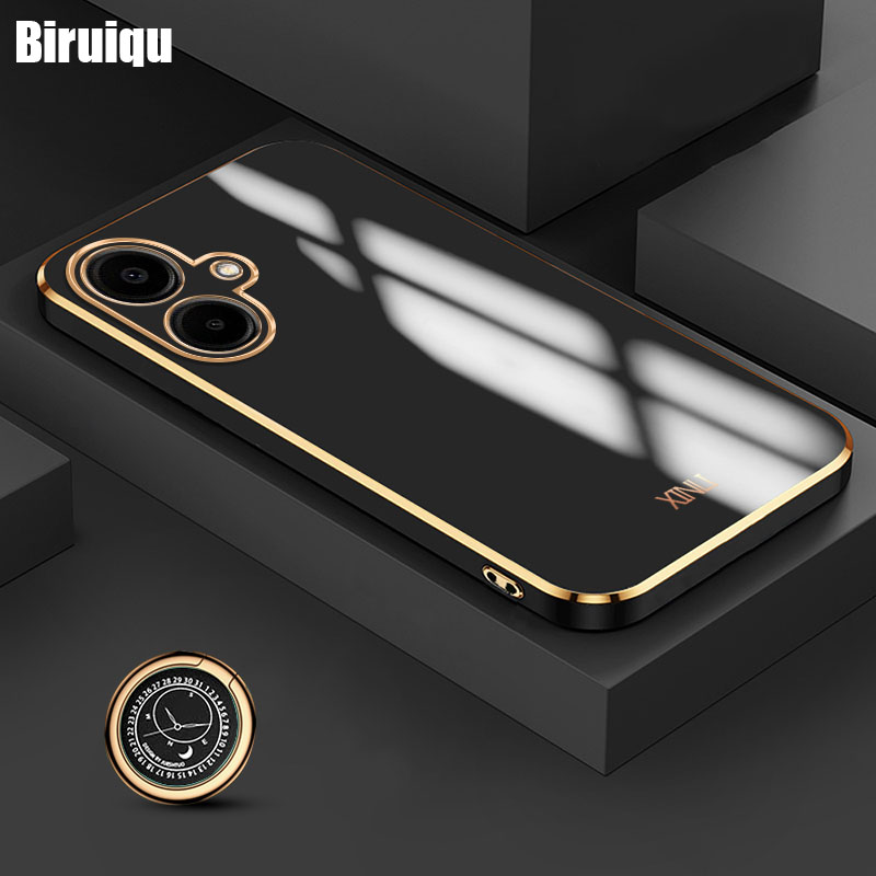 Biruiqu for Samsung Galaxy A06 Back Cover Luxury 6D Plating Frame Shiny ...