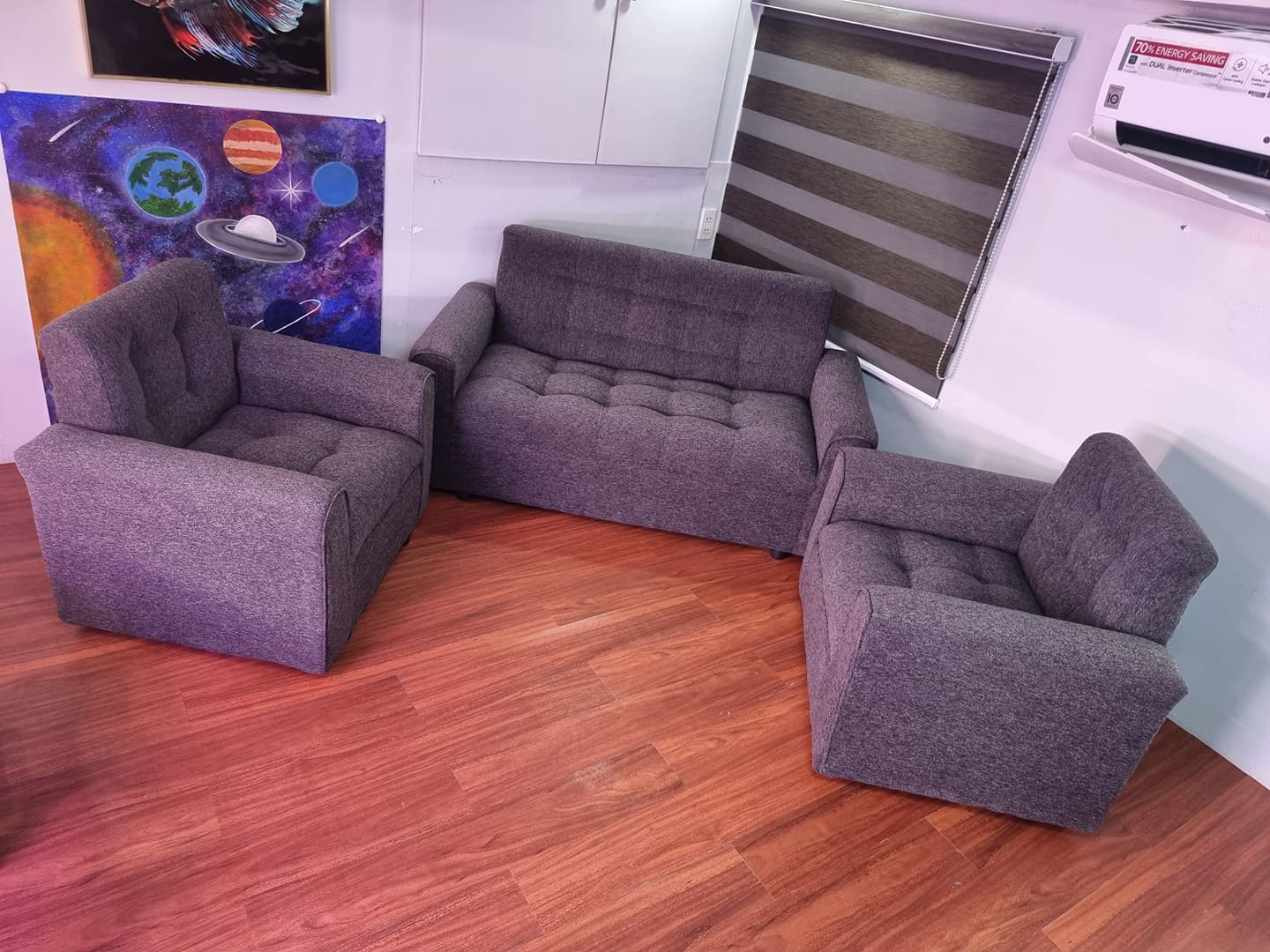 AMBASSADOR DARK GREY SOFA SET URATEXFOAM | Lazada PH