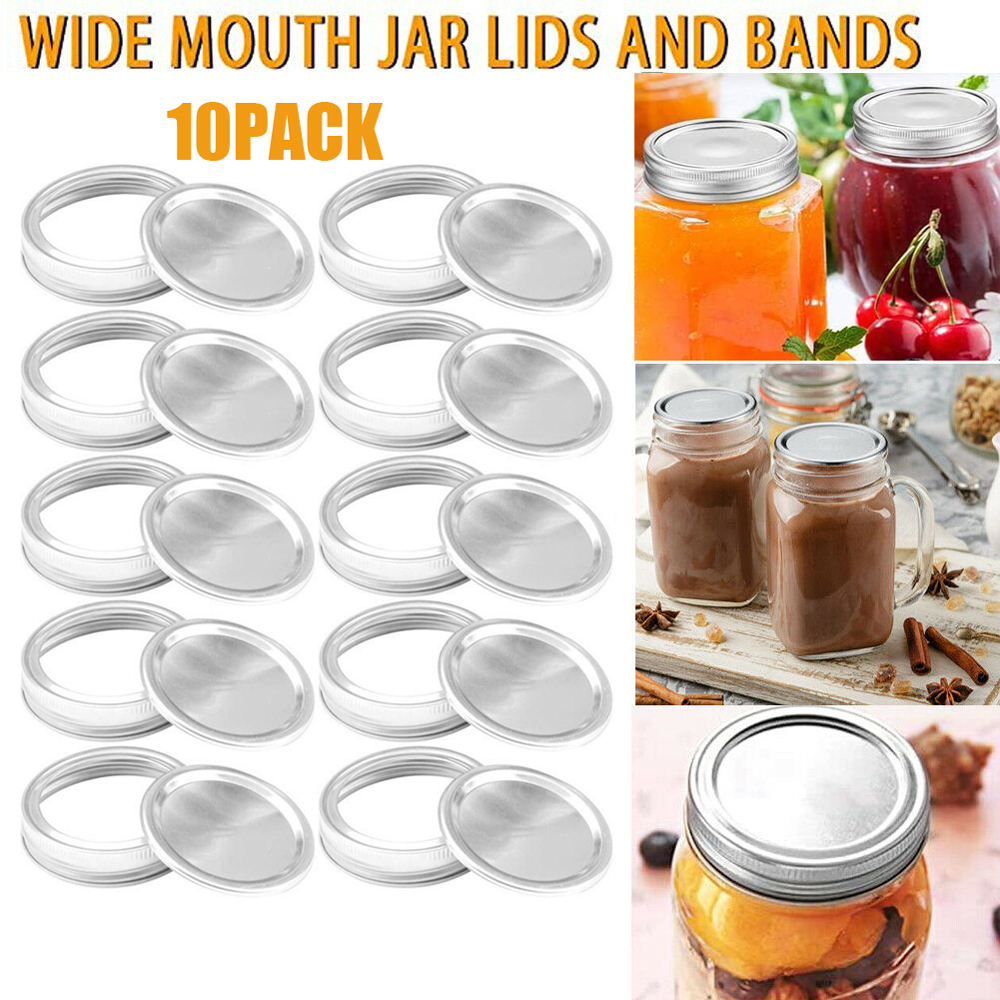 ★COD & Ready Stock★ 10/20PCS Leak-Proof Mason Jar ฝาปิดขวดปากกว้างฝาปิด ...