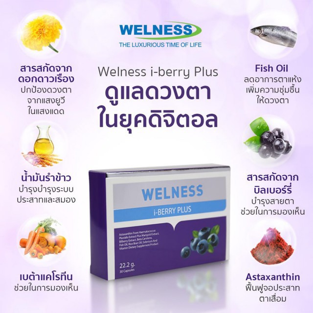 Welness i-berry Plus ซื้อ 1 แถม 3 [I-berry Plus 2 กล่อง + Welness ...