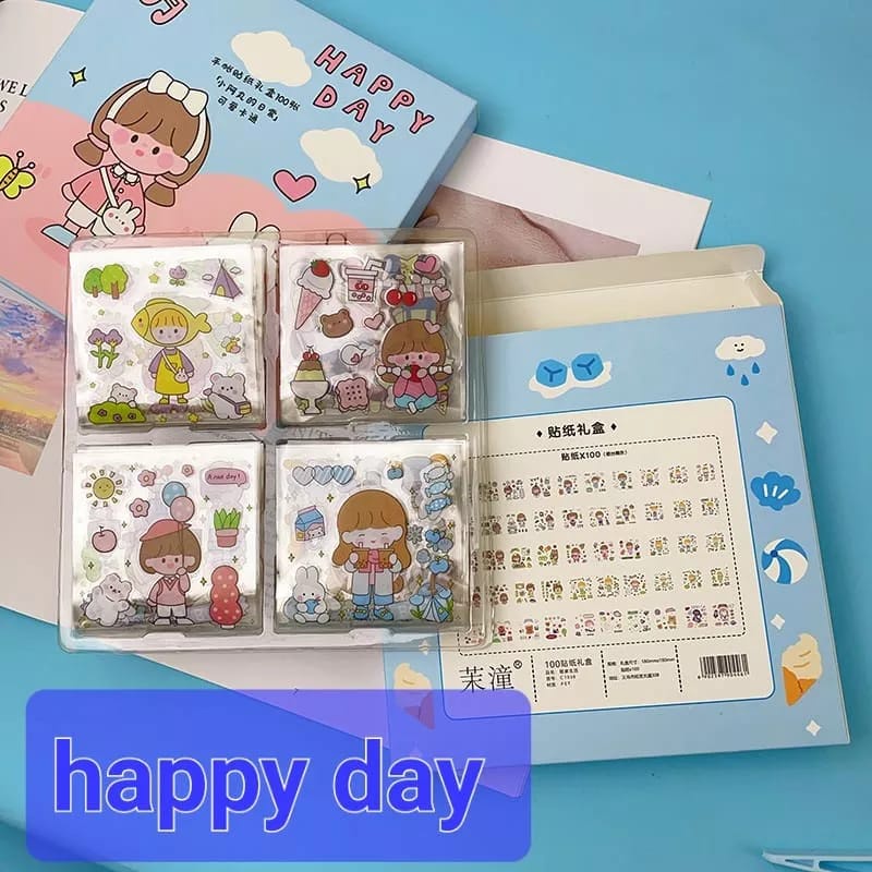 INS Cute Notebook Sticker Set Luxury Gift Box Birthday Book Set Gift ...