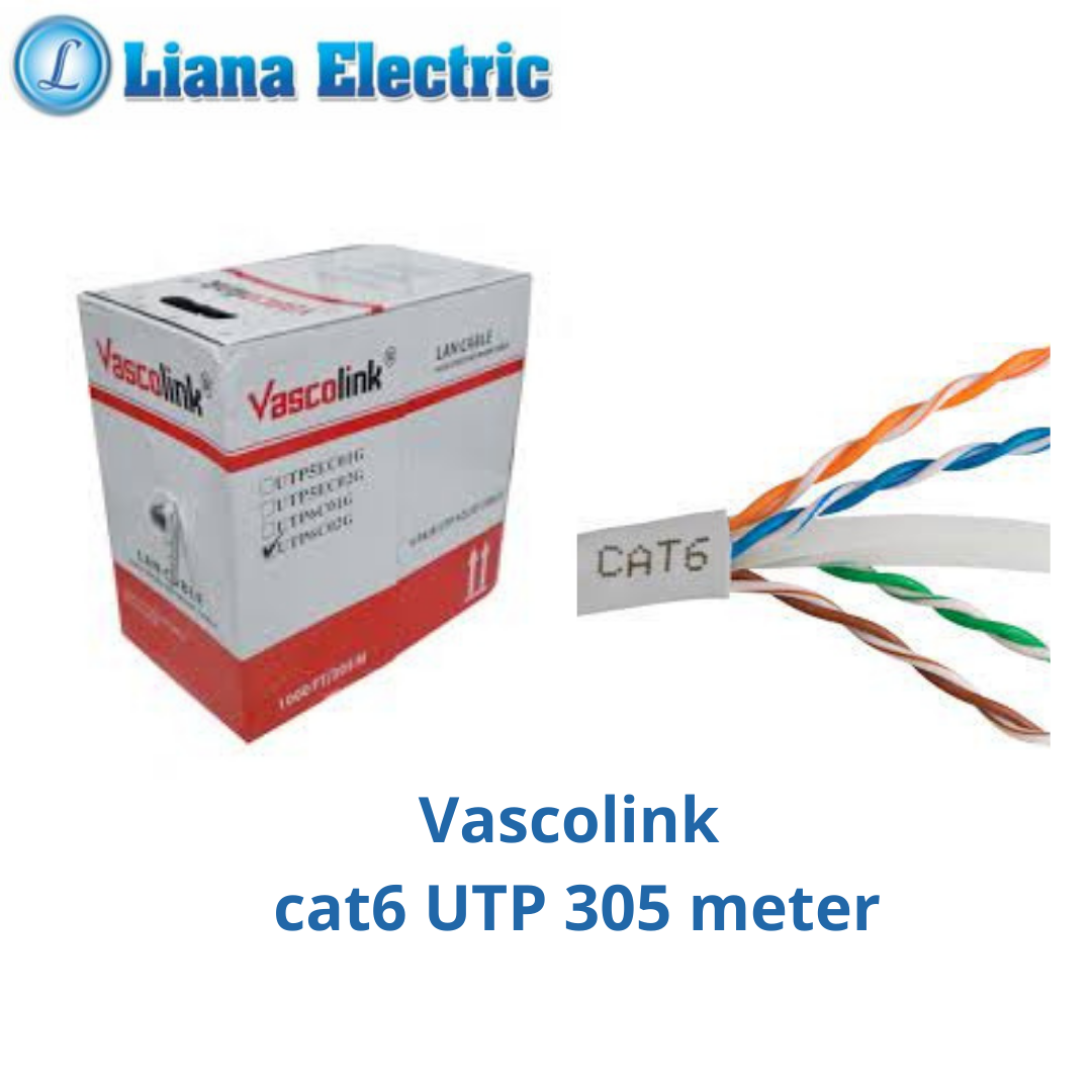 Kabel LAN UTP Cat6 Vascolink UTP Cat 6 CCA 305Mtr Cable Copper 0,50mm ...