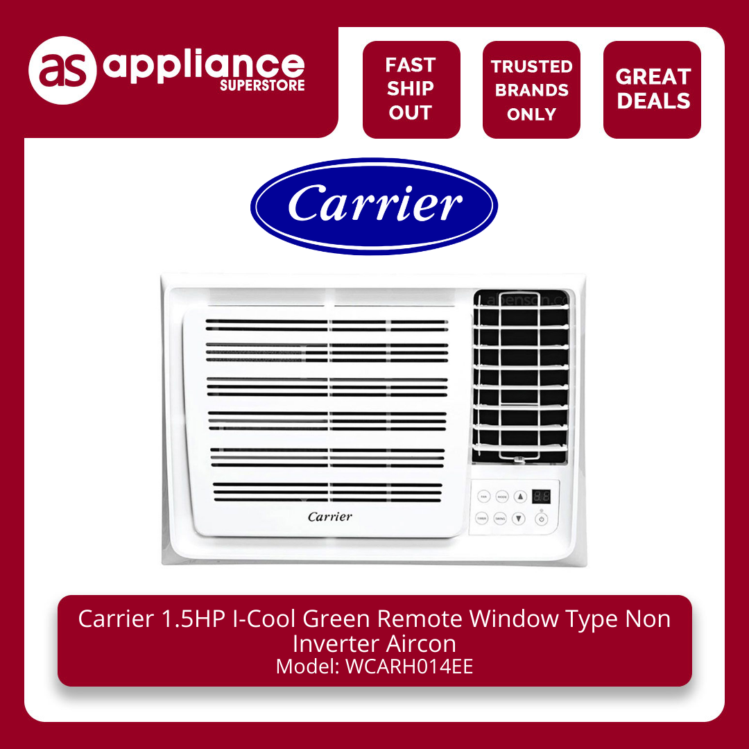 Carrier 1.5HP I-Cool Green Remote Window Type Non Inverter Aircon ...