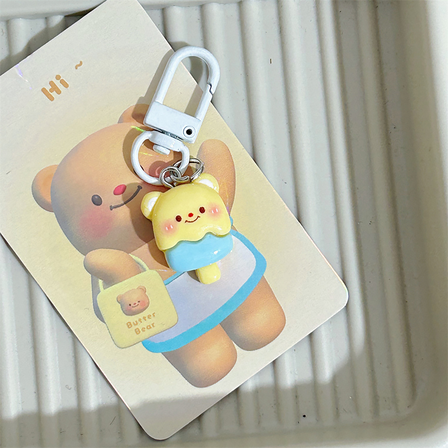 1Pc Cartoon Cute Yellow Butter Bear Key Chain Sweet Girls Japanese ...