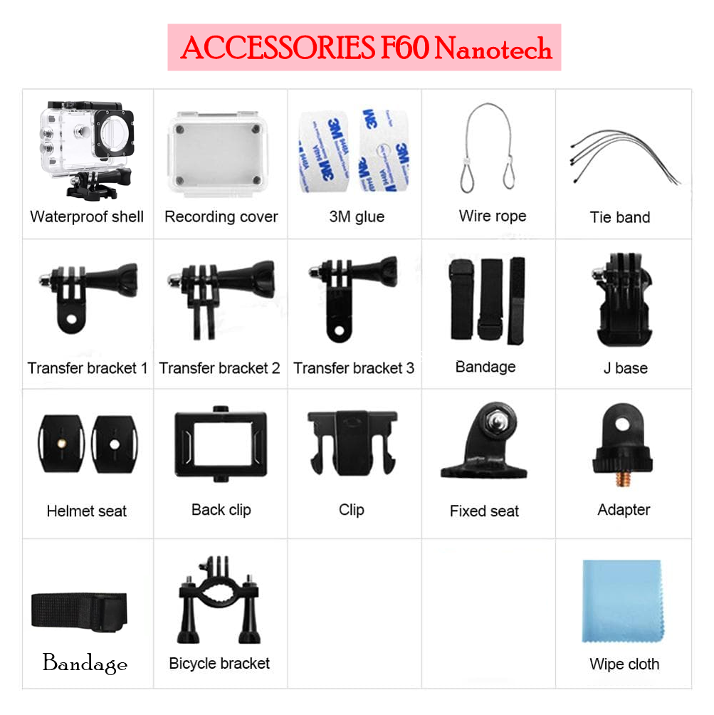 Nanotech Accessories Nanotech SJCAM Gopro อุปกรณ์ Sjcam เคส F60 ติดหมวก ...