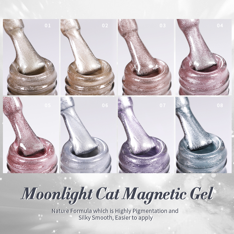 BORN PRETTY Sparkling Moonlight Cat Magnetic Gel Polish Set Semi ...