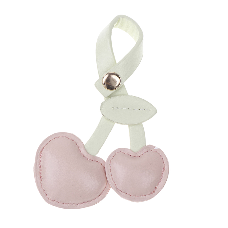 3D Leather Peach Heart Cherry Car Key Chain Pink Red Heart Versatile ...