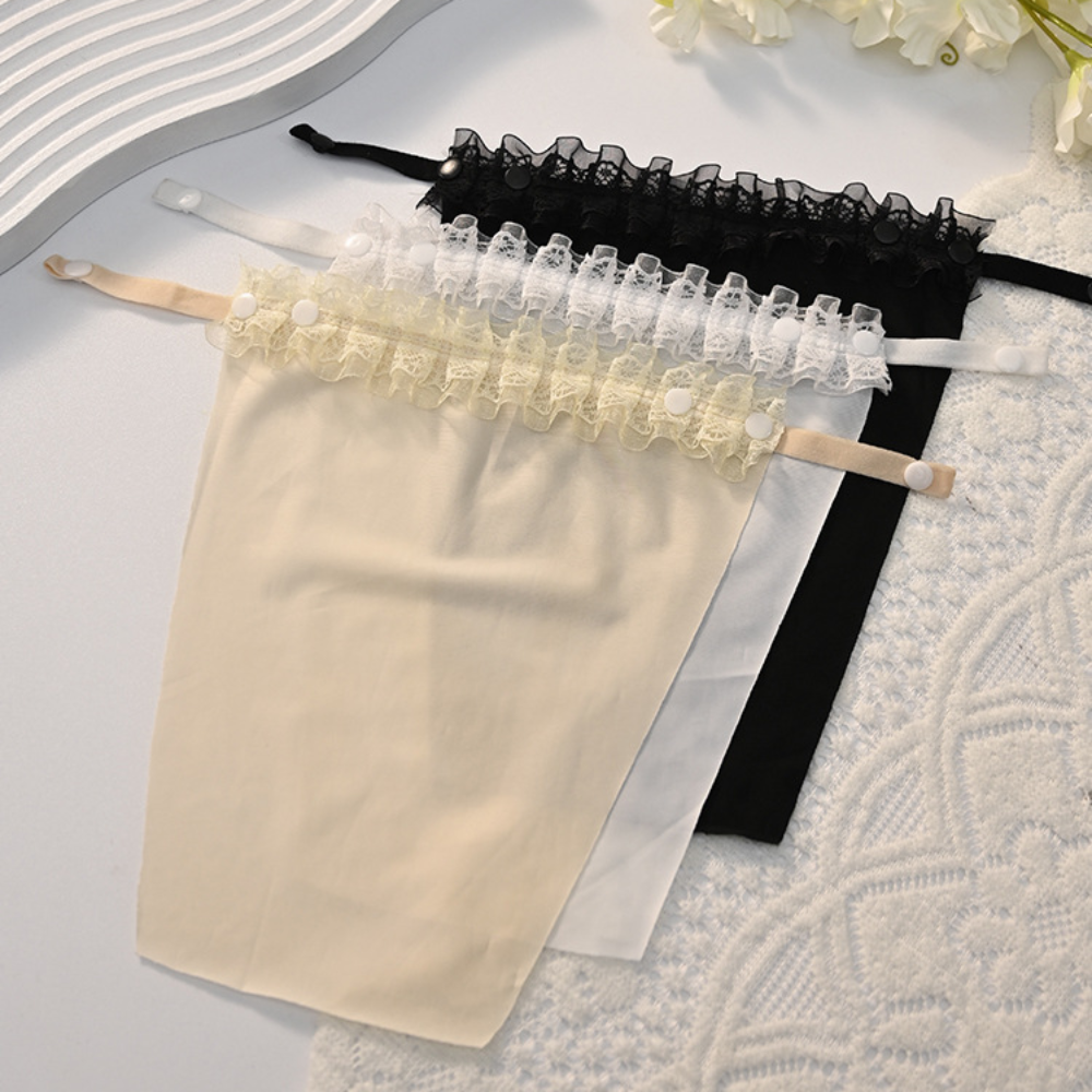 Soft Ice Silk Strapless Insert Wrapped Chest Clip on Bralette Invisible ...