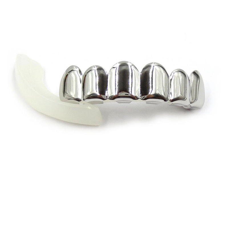 New Custom 14k Gold Plated Hip Hop Teeth Grillz Caps Top & Bottom Grill ...