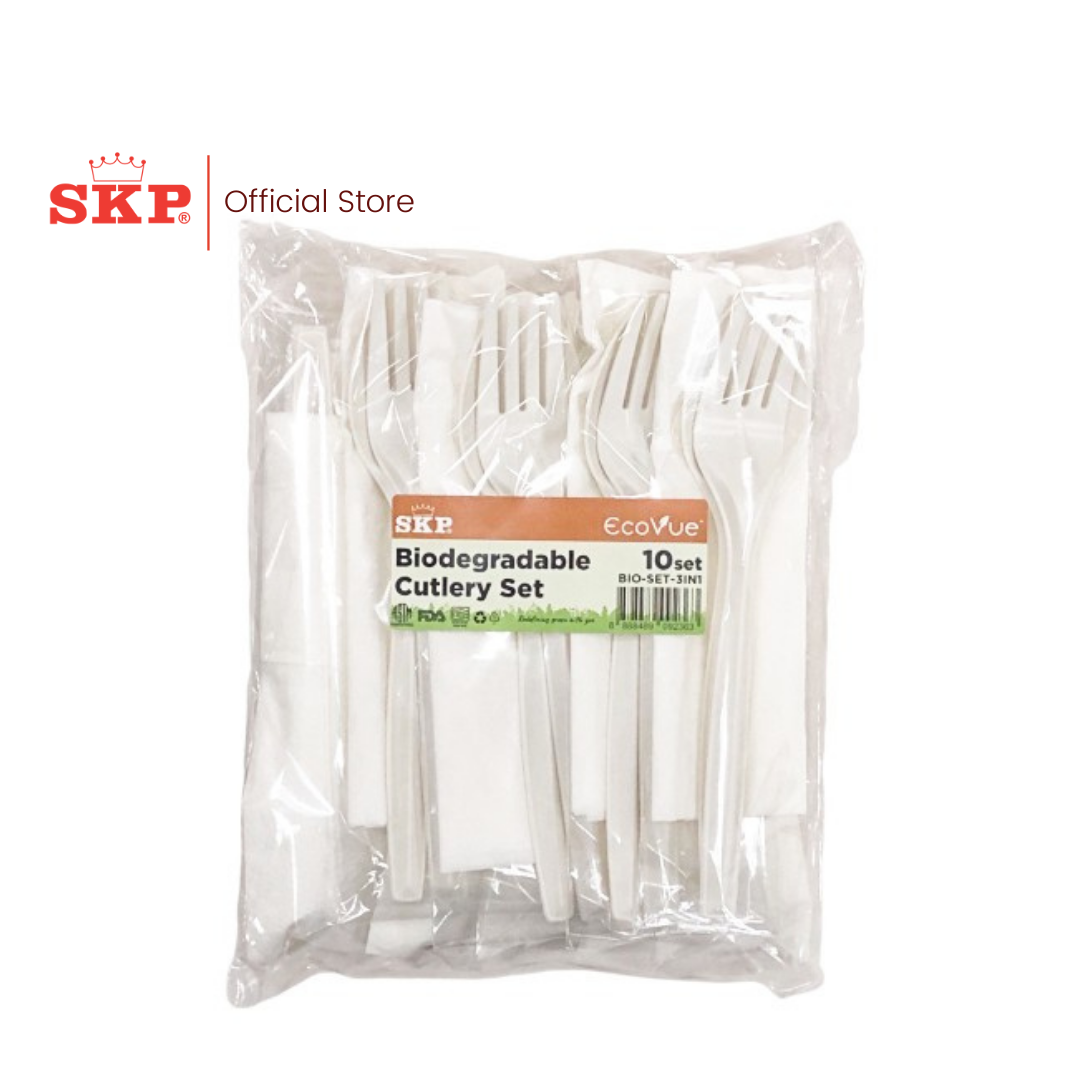 SKP Biodegradable 3 In 1 Disposable Cutlery Pack | Lazada Singapore