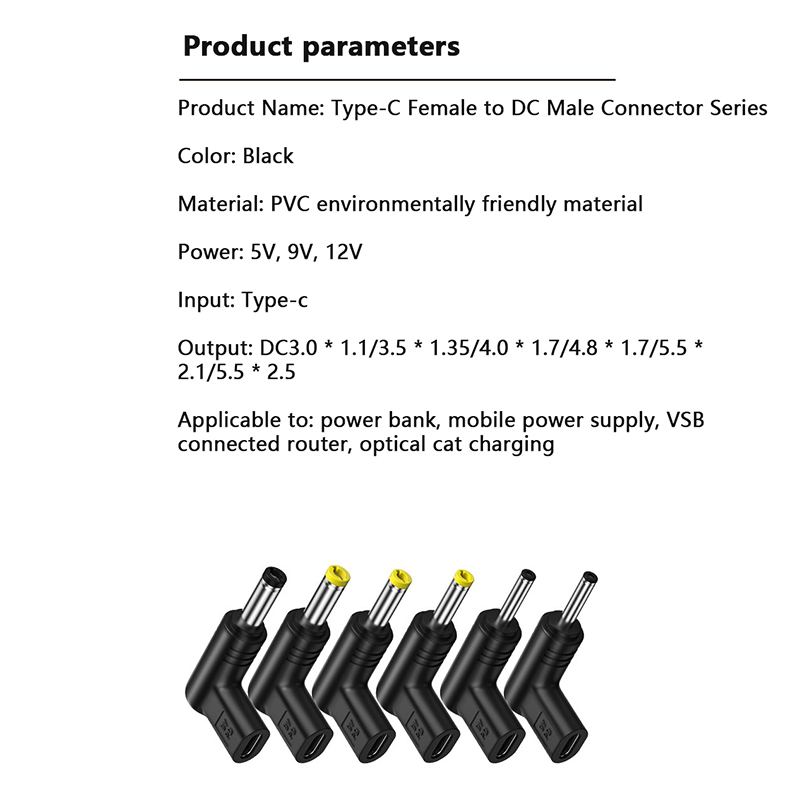 USB C PD To DC Power Connector Universal 5/9/12V Type C To DC Jack Plug ...