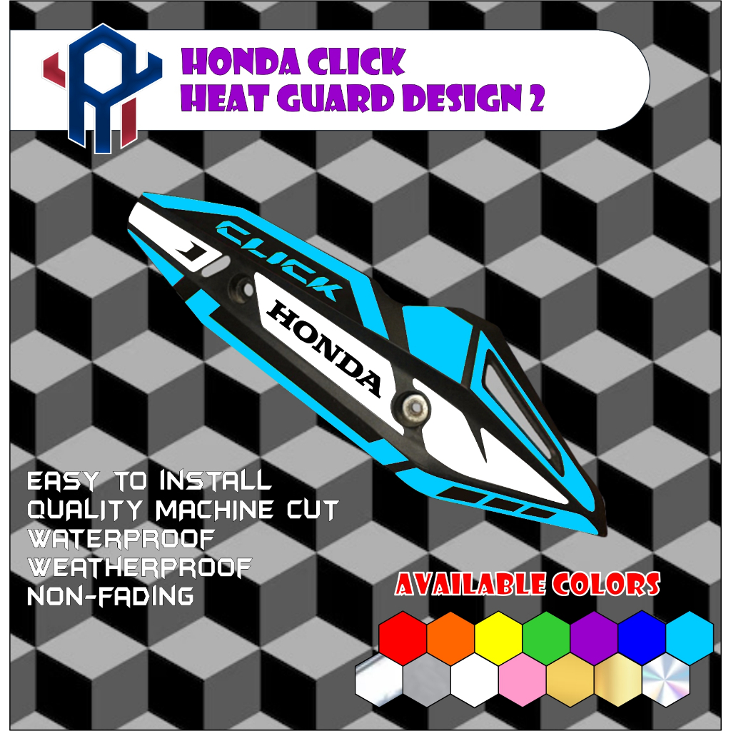 Honda Click heat guard design 2 STICKER ONLY v2 v3 125 150 die cut ...