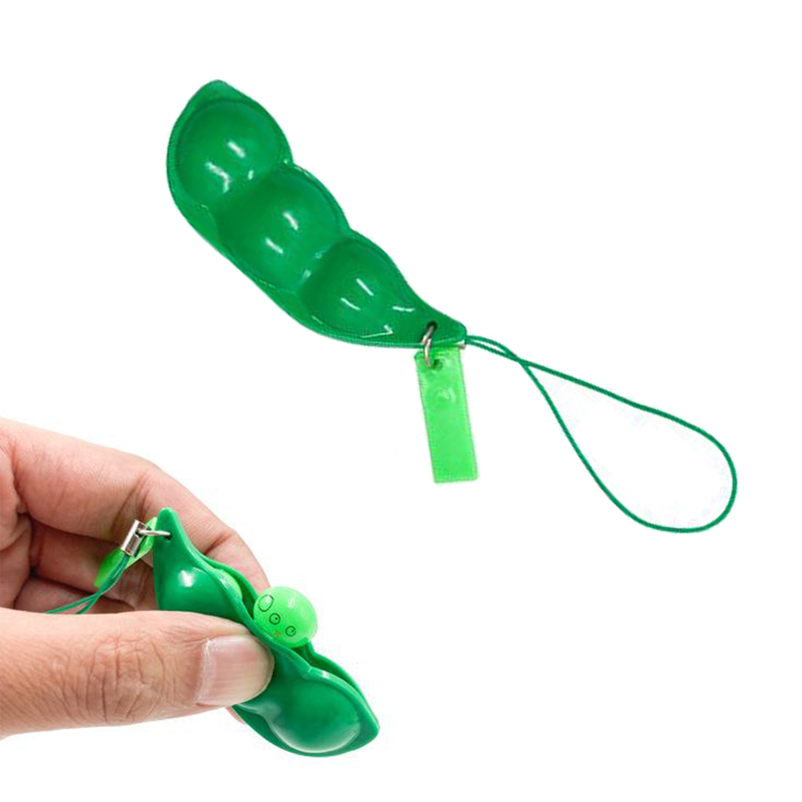 【Hot demand】【Hot demand】Squeeze Beans Toys Keychain Toys Pea Pod Stress ...