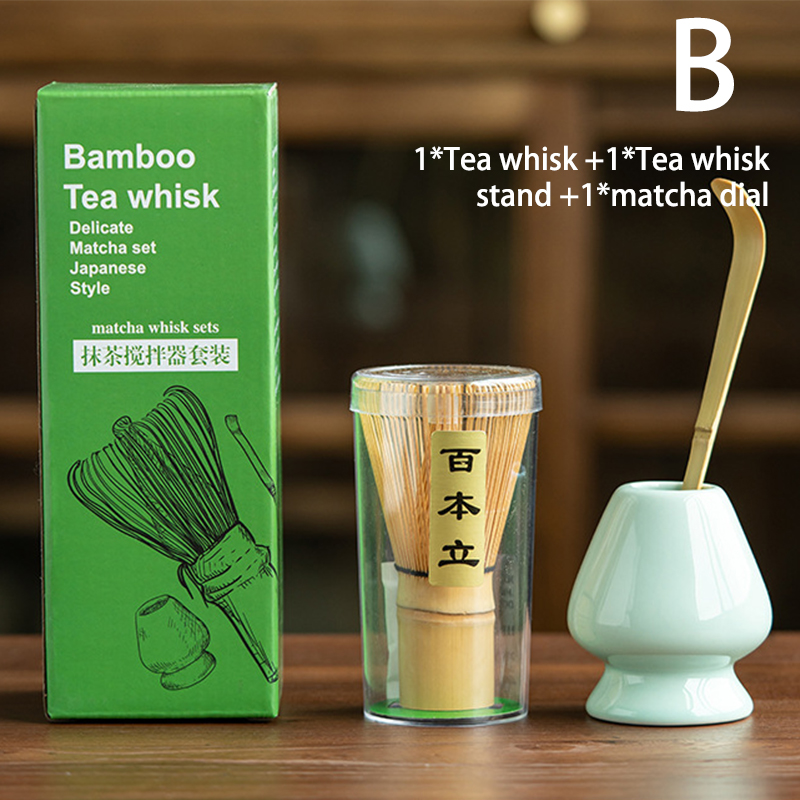 3/4Pcs Matcha Set Bamboo Whisk Teaspoon Ceramic Bowl Tranditional Tea ...