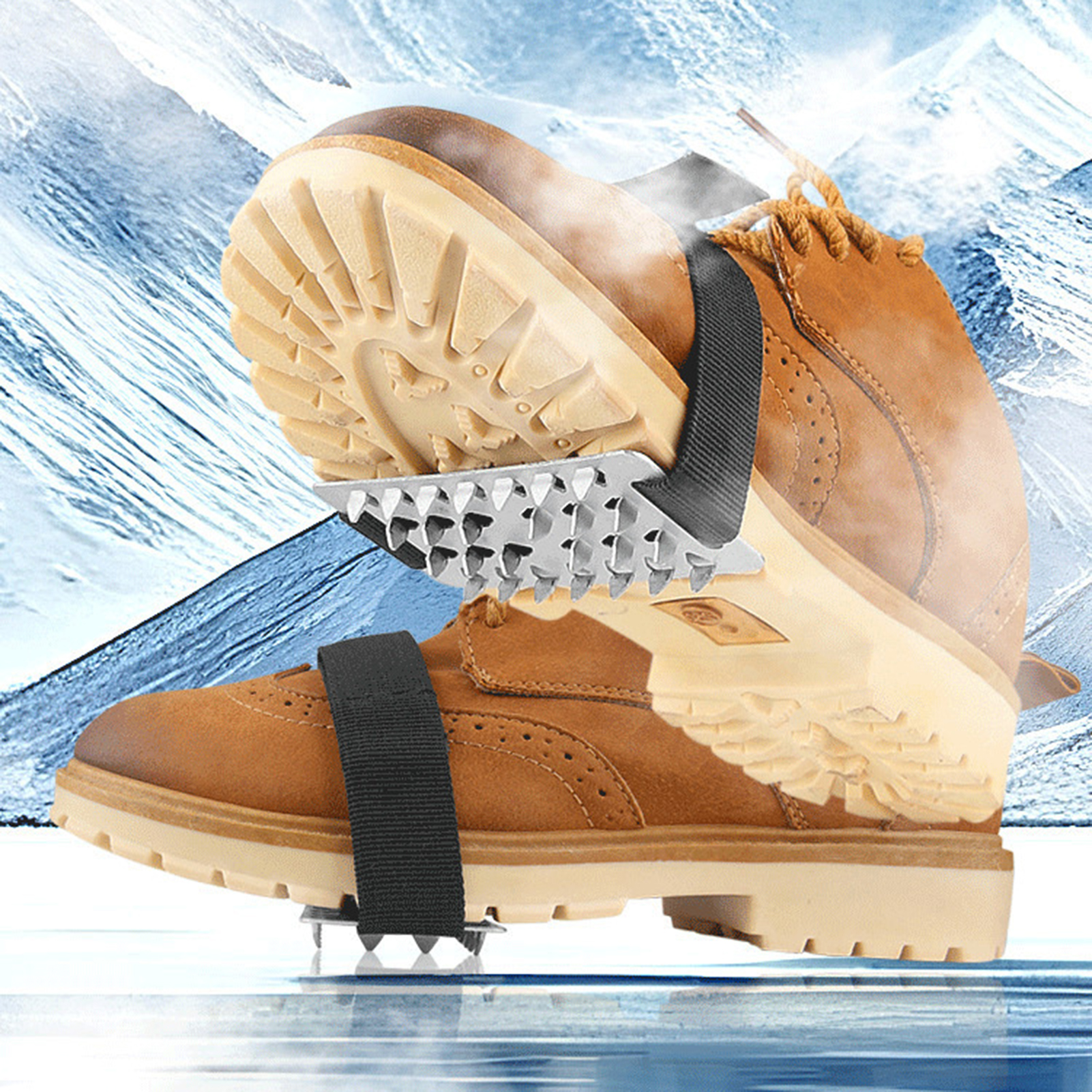 26-Tooth Stainless Steel Non-Slip Ice Snow Claws for Shoes Outdoor ...