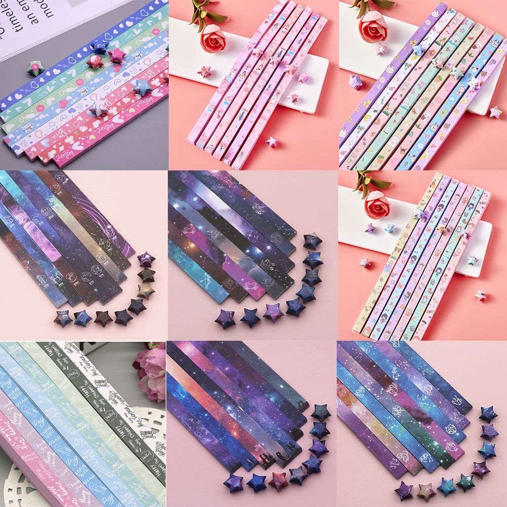 540 Sheets Colorful Star Origami Paper Cartoon Single Sided Star Paper ...