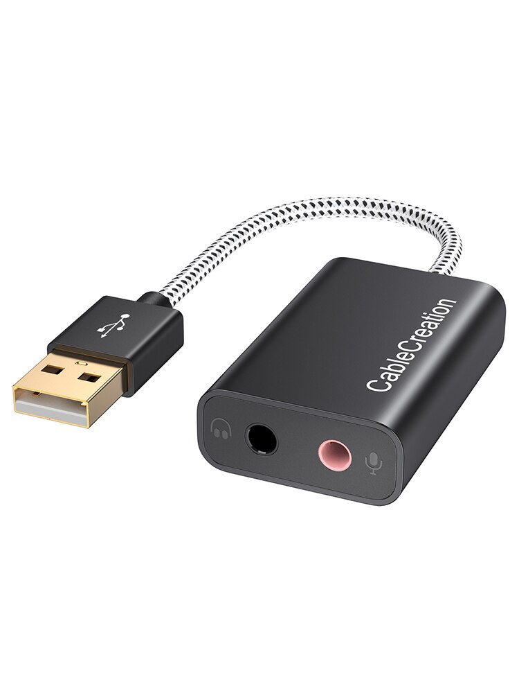 USB to 3.5mm USB to 3.5mm Cablecreation USB Type C External Sound Card ...