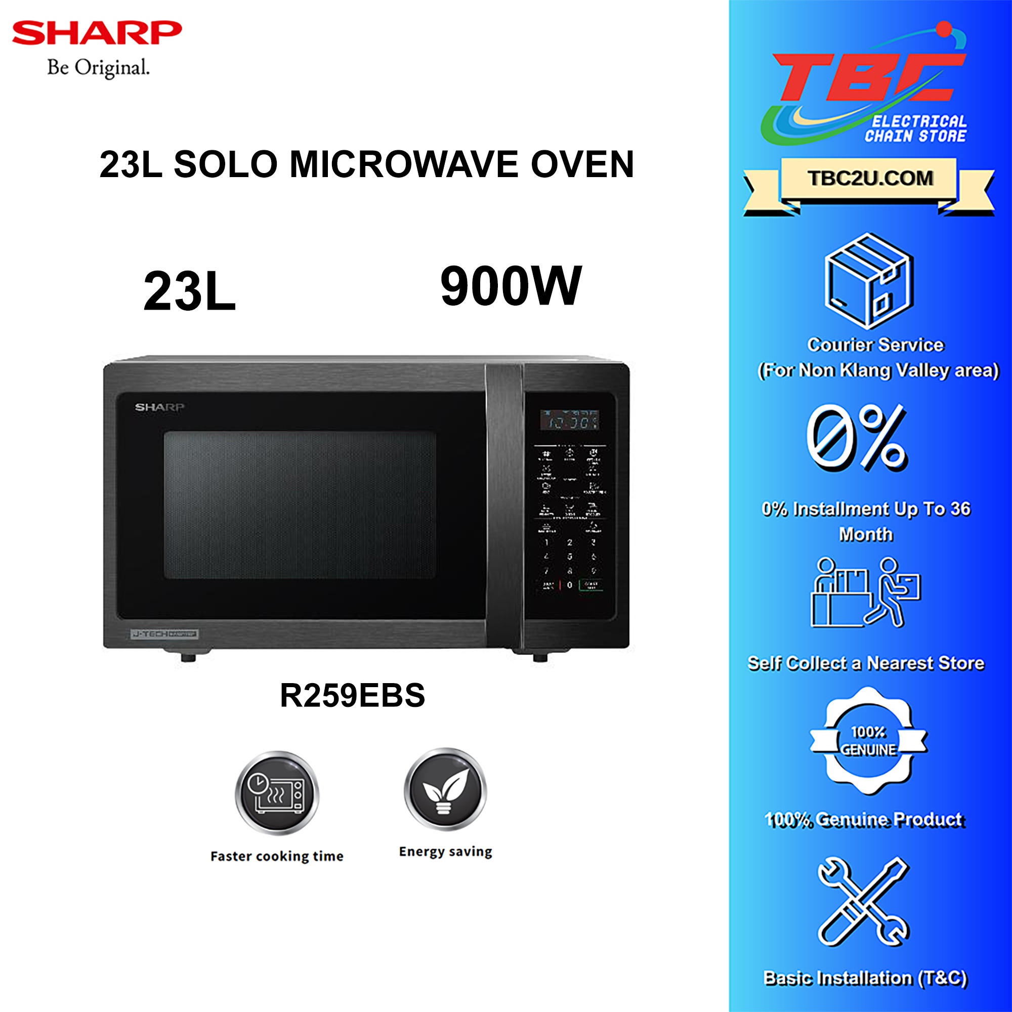 SHARP R259EBS 23L SOLO MICROWAVE OVEN | Lazada