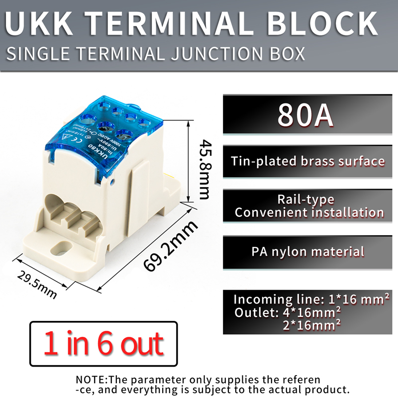 Ukk 80a One In Multiple-Out Distribution Box Din Terminal Blocks Wire ...