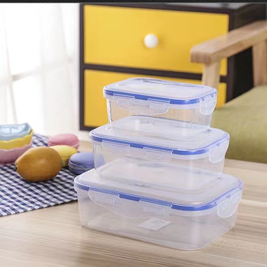 3Pcs Plastic Storage Containers for Food Lunch Bento Box Kids School ...