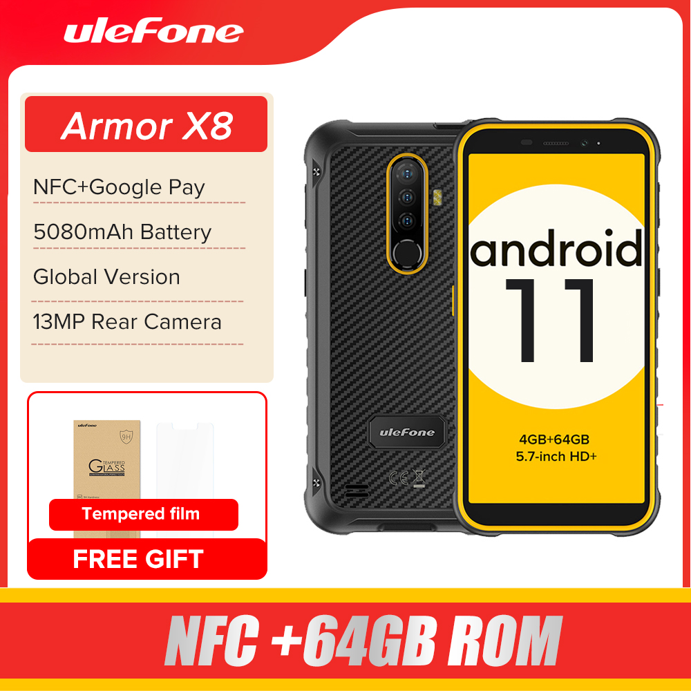 Ulefone Armor X8 Rugged Waterproof Smartphone, Android11, 4GB 64GB ip68 ...