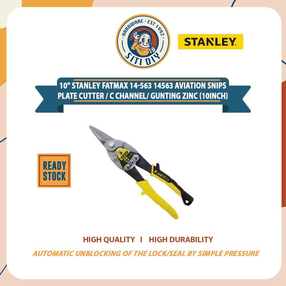 STANLEY FATMAX 14-563 10" Aviation Snips Straight Cut Cutter Dawai ...