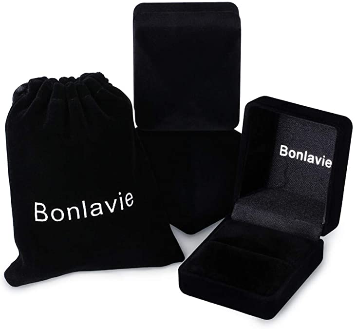 BONLAVIE 8mm Mens Tungsten Carbide Ring with Golden Corrugated Pattern ...