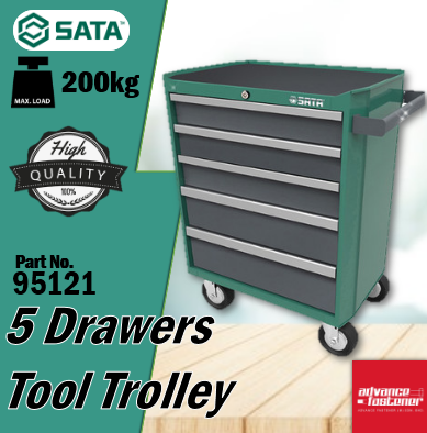 Sata 95121P-5 140 PCS 5 Drawer Tool Trolley Set (Wrench / Hex Key ...