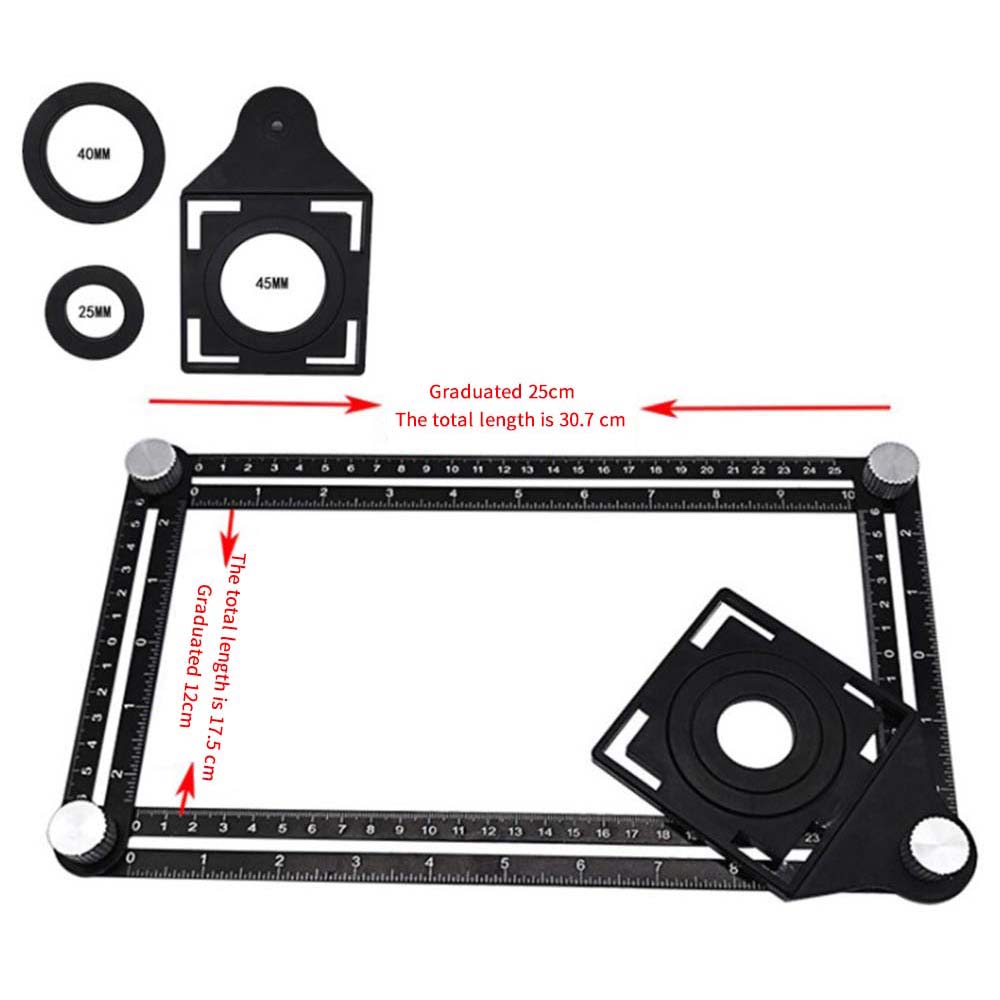 4 Folding Rulers Adjustable Multi Angle Aluminium Alloy Measuring Ruler ...