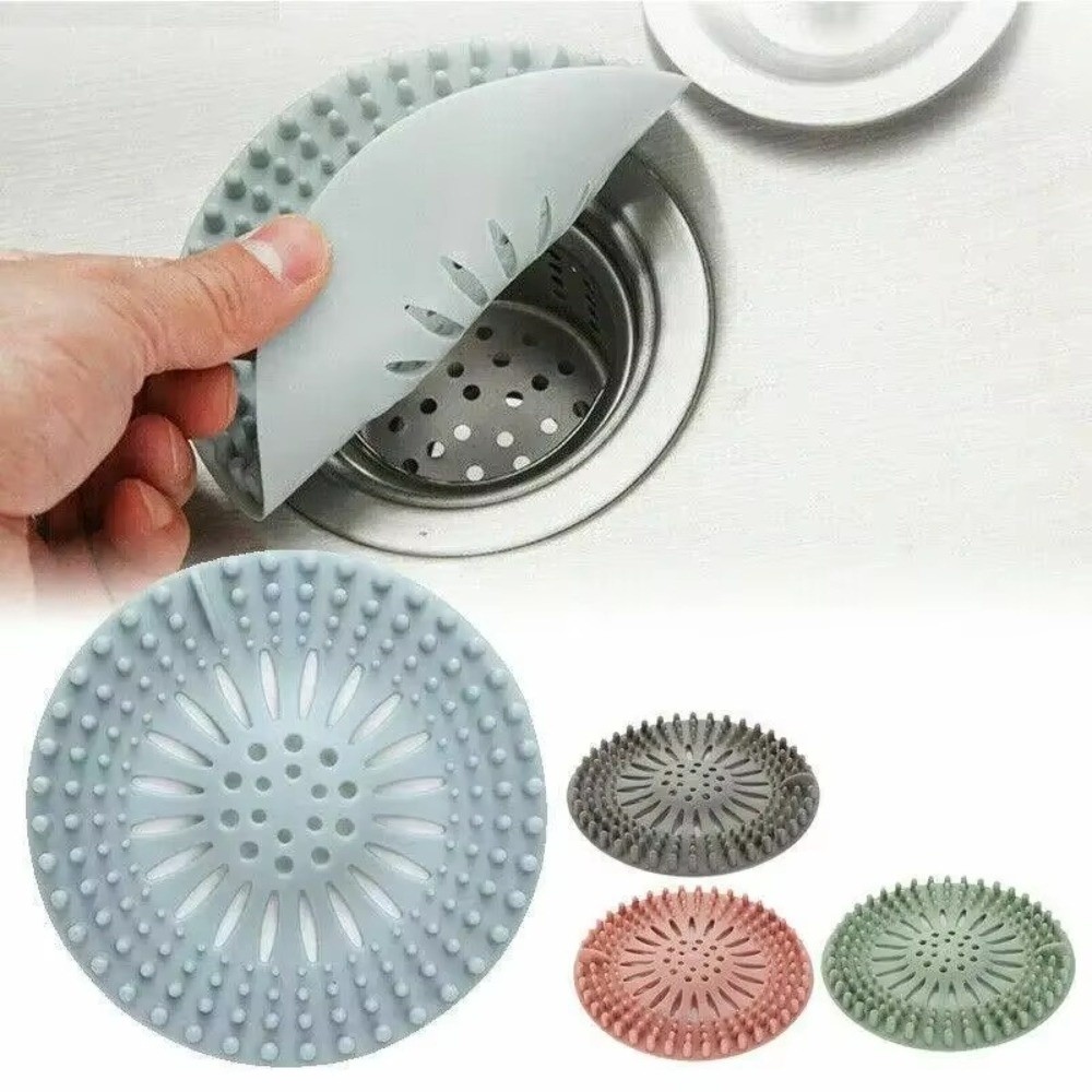 Durable Silicone Hair Catcher Shower Drain Easy Clean Round Floor Drain ...
