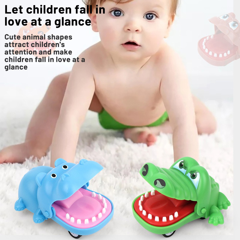 Biting Hand Crocodile Mouth Pull-back Car Toy Cartoon Hippo Puppy Pull ...