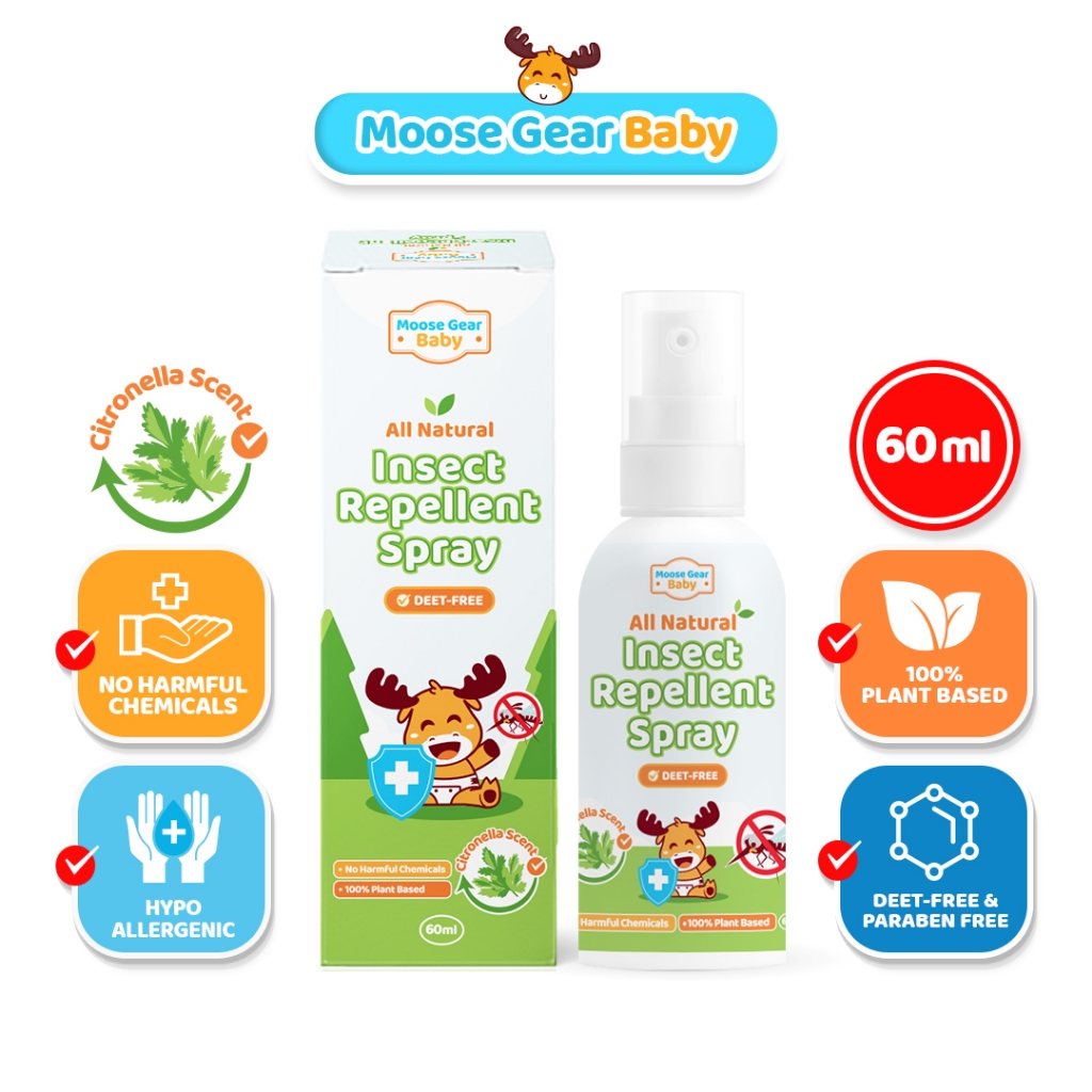 Moose Gear Baby Insect Repellent Spray 60ml Hypoallergenic Citronella ...