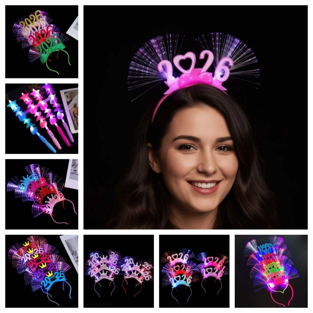 Flashing Blinking Crown LED Glow 2026 Happy New Year Headband Number ...