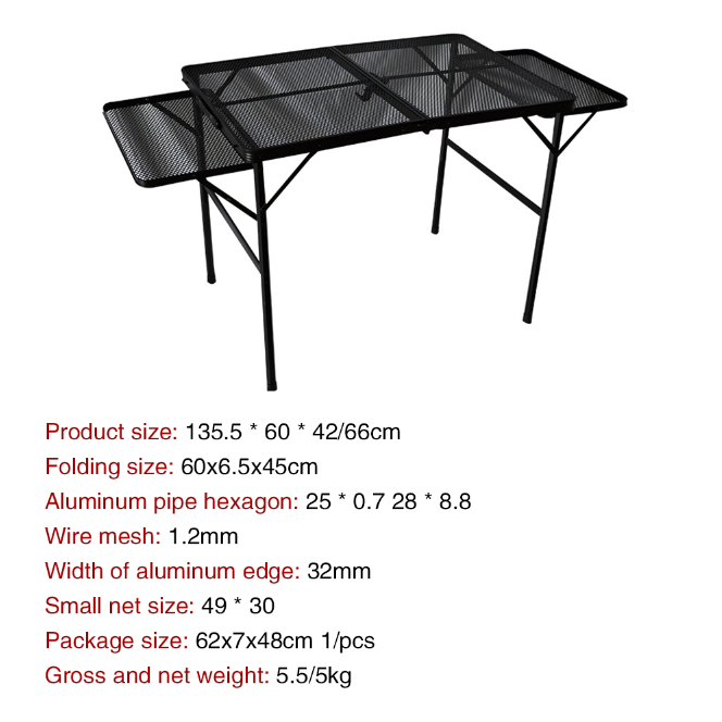 Camping Table Mesh Double Mesh Outdoor BBQ Aluminum Strong Steel Family ...