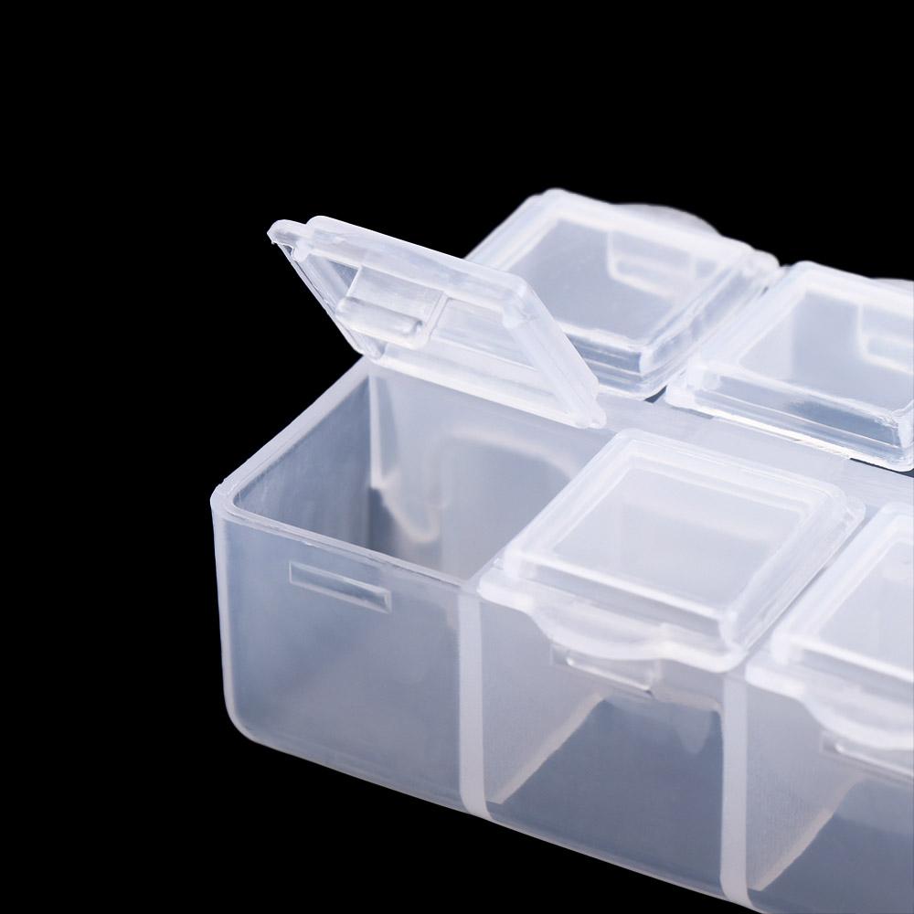 Simplicity Transparent Bead Organizer Plastic Pink 10 Grid Square Box ...