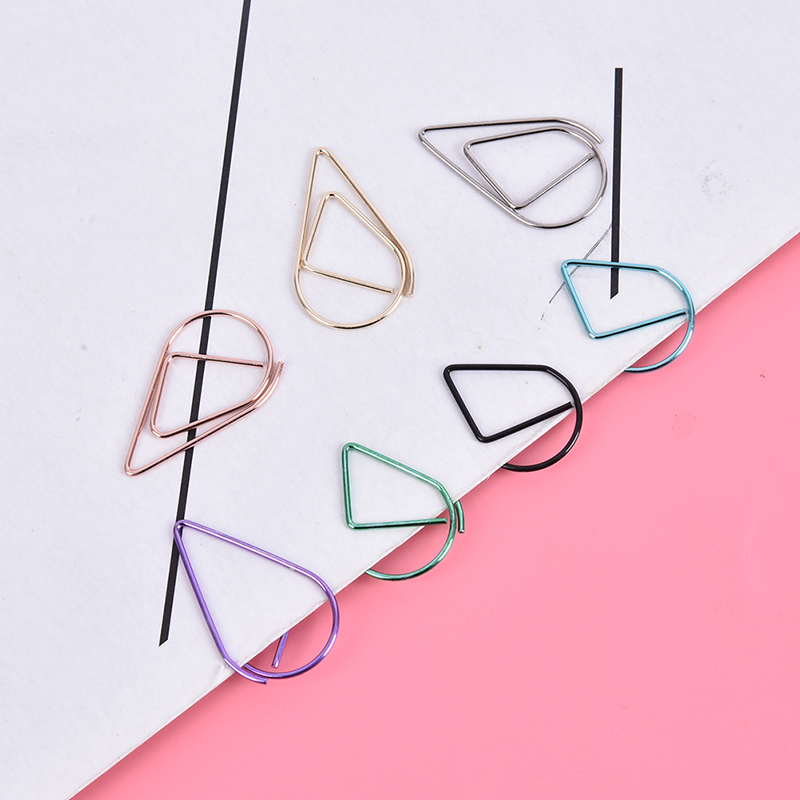 50 Pieces Metal Drop Shape Paper Clips Kawaii Cute Bookmark Clip ...