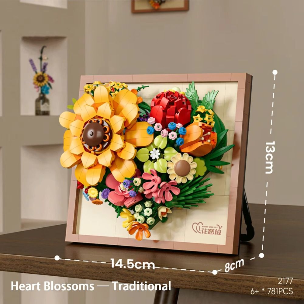 New DIY Flowers Building Blocks Creative Wedding Gifts 3D Picture Frame ...