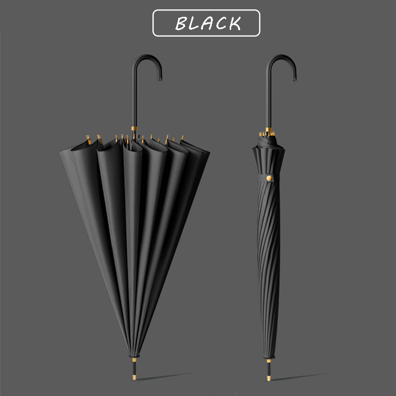 🔥 QUICK OPEN 🔥 16 Bones Curved Handle Foldable Umbrella Weatherproof ...