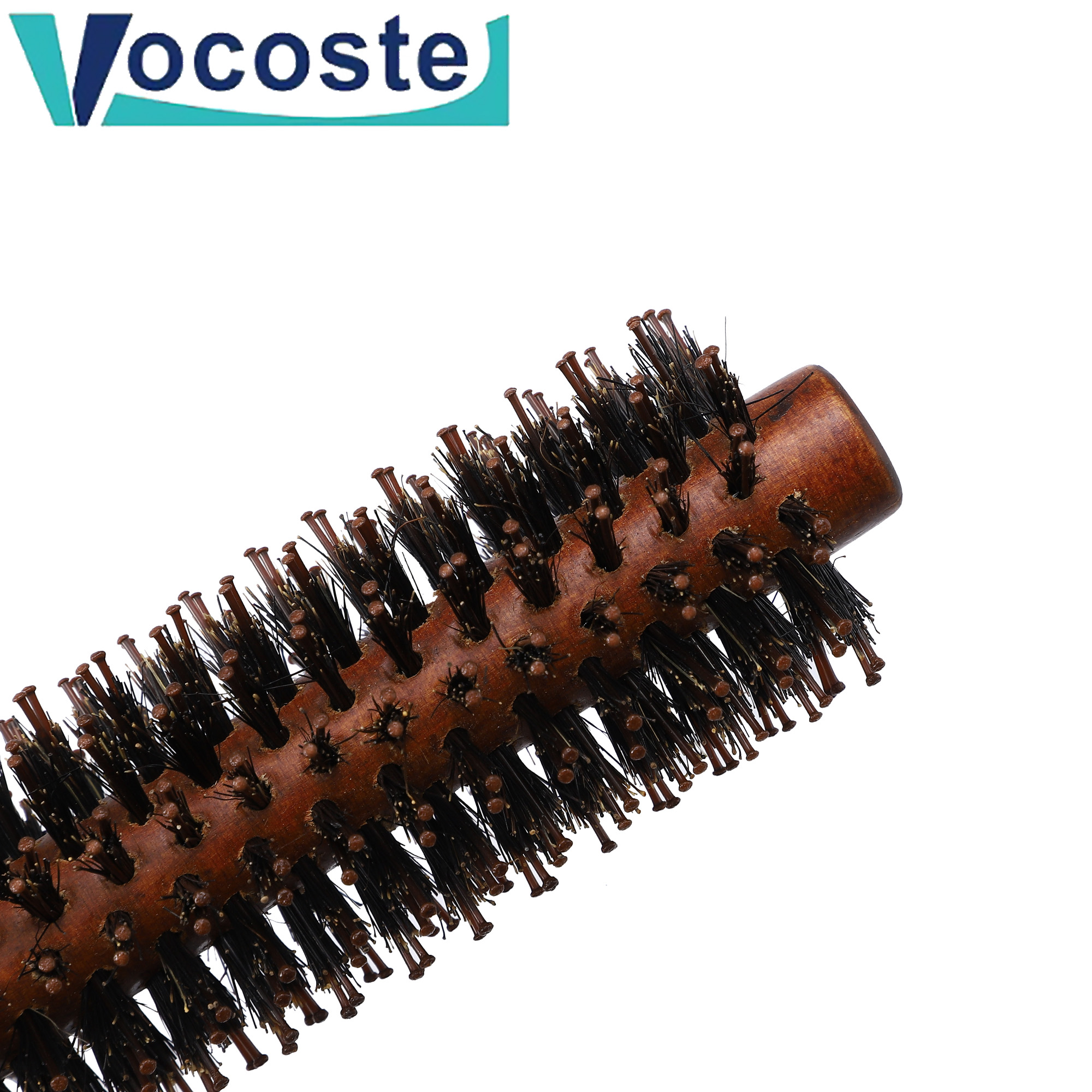 VOCOSTE Professional Hair Roller Round Combs Wood Handle Bristle Hair ...