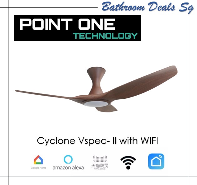 PO ECO CYCLONE VSPEC II 52" Ceiling Fan With WIFI & 3 TONE LED (NEW ...