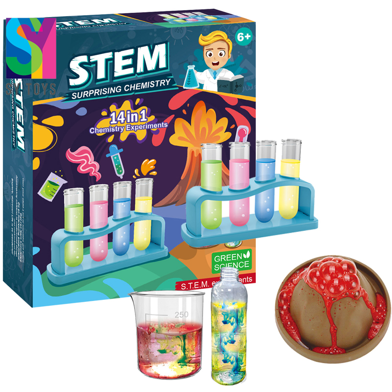 Stem Science Experiment Kit With 14 in 1 Science Lab Chemistry Volcano ...