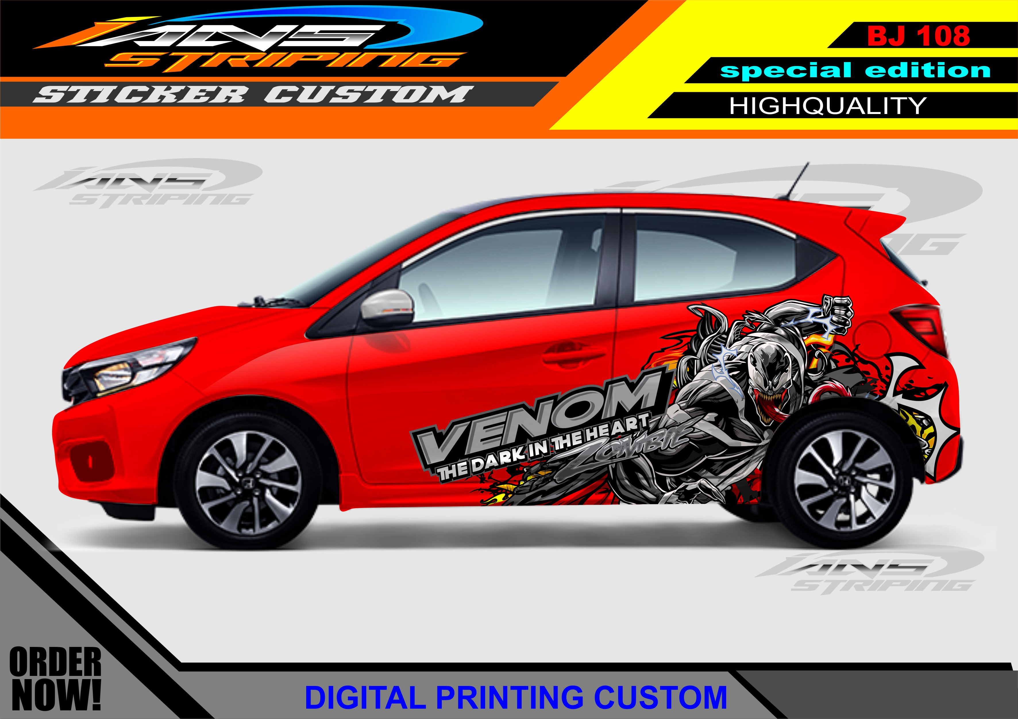 VARIASI MOBIL HONDA JAZZ / STIKER MOBIL BRIO AVANZA YARIS XENIA / DECAL ...