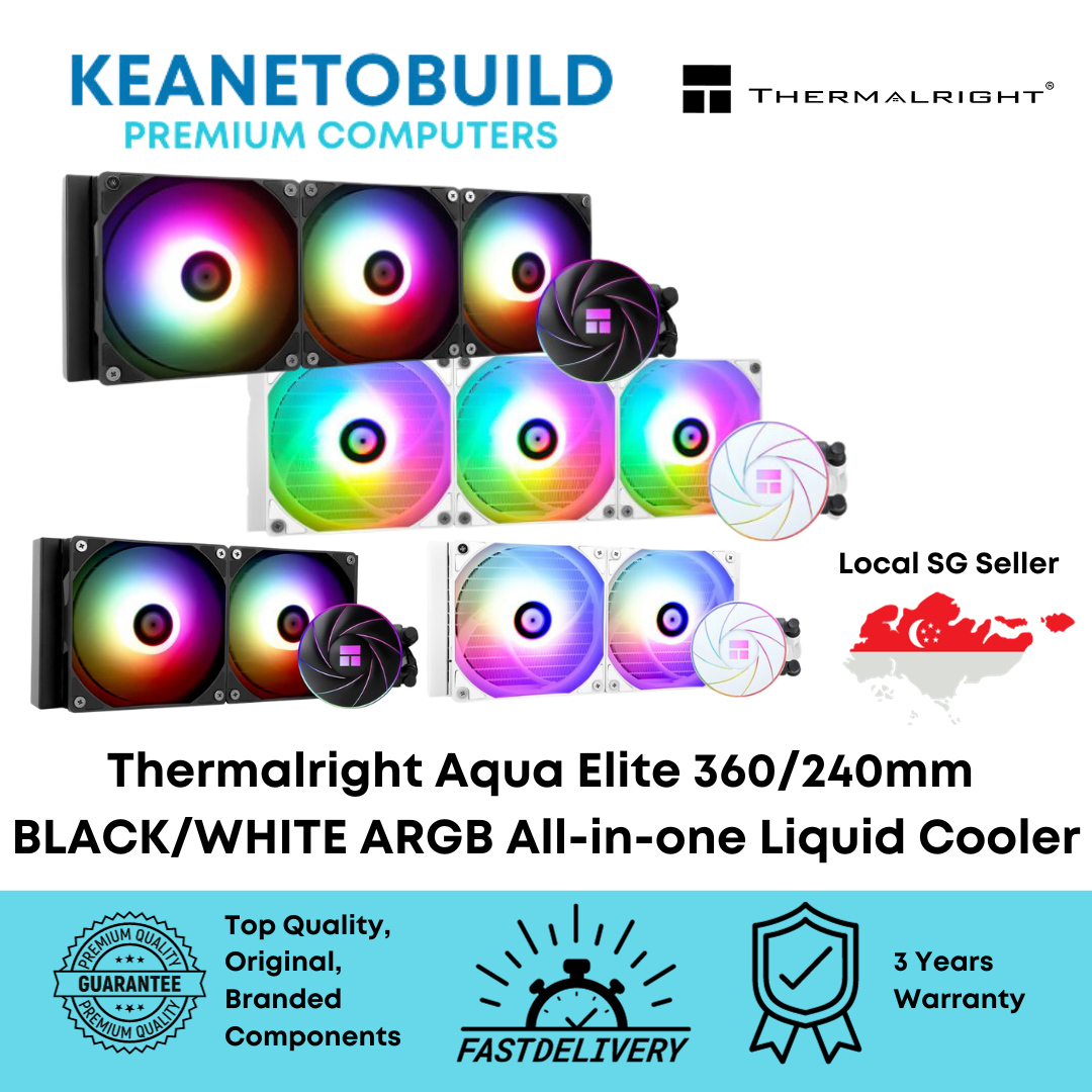 Thermalright Aqua Elite 360 / 240 - BLACK / WHITE ARGB AIO All-in-one ...