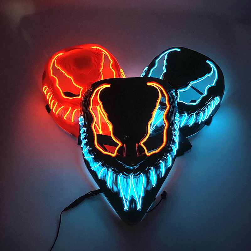 Cosplay Film Venom Accessories Prop Glowing Horror LED Party Mask ...