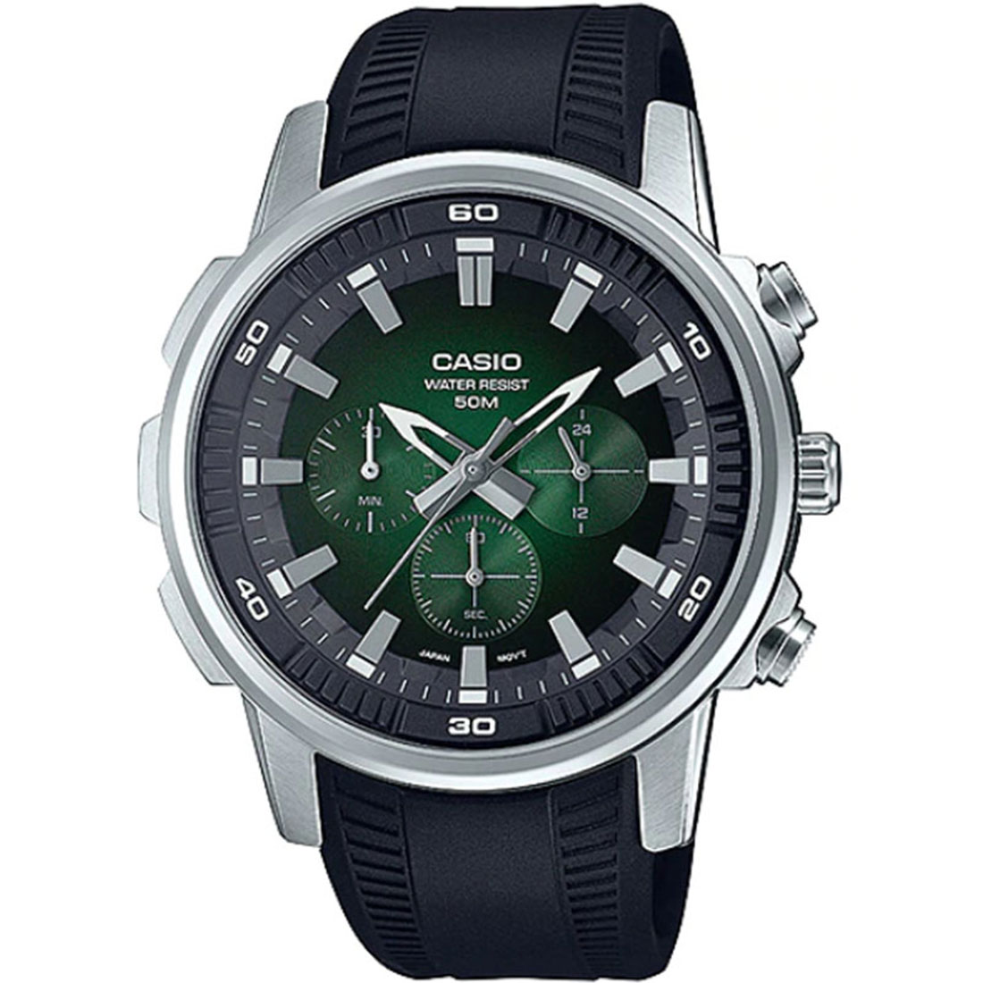 Casio Green Dial Classic Chronograph MTP-E505-3A MTP-E505-3AVDF MTPE505 ...