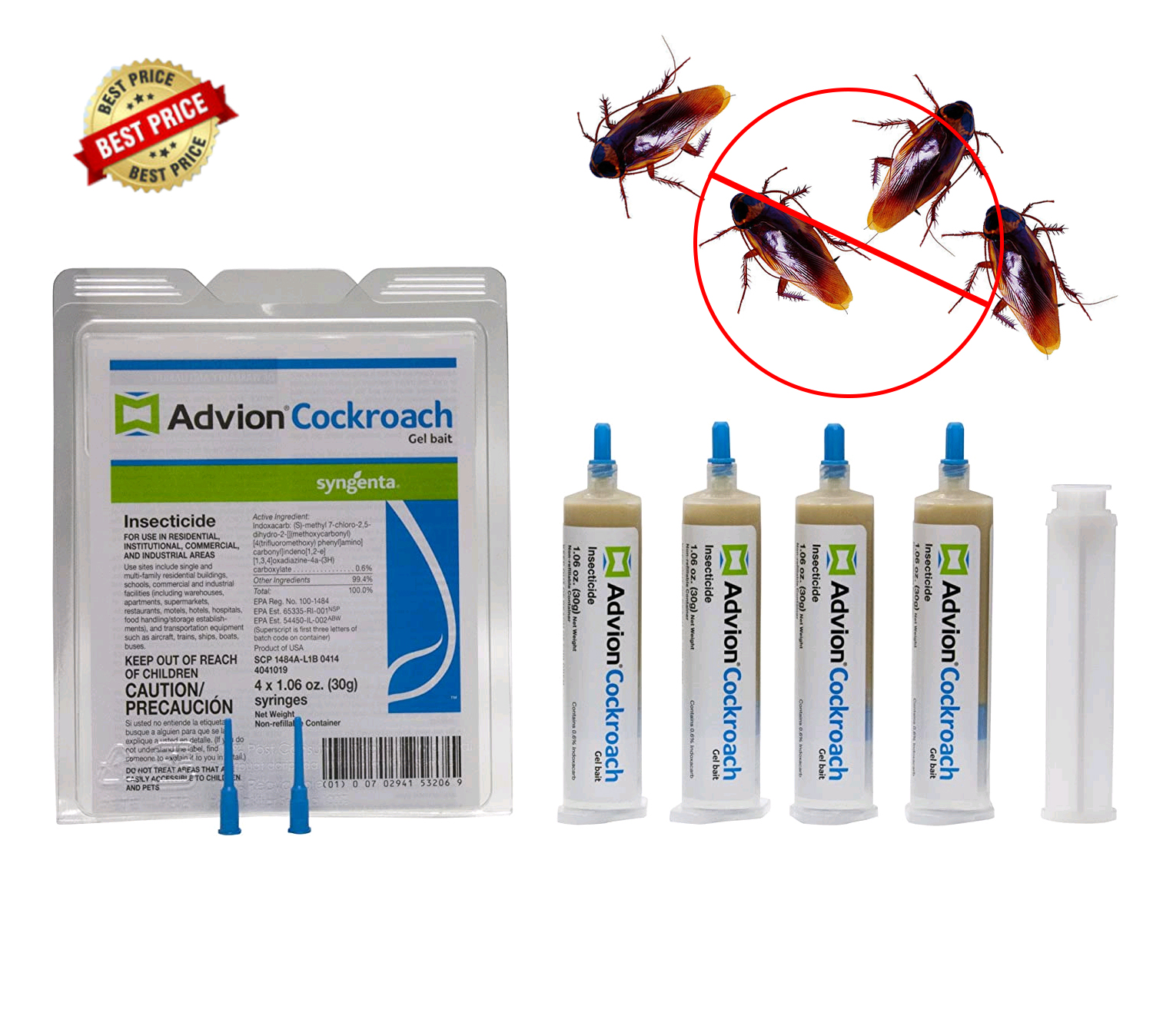 Syngenta Advion Cockroach Gel Bait Roach 4 Tubes with Tips and Plunger | Lazada Singapore
