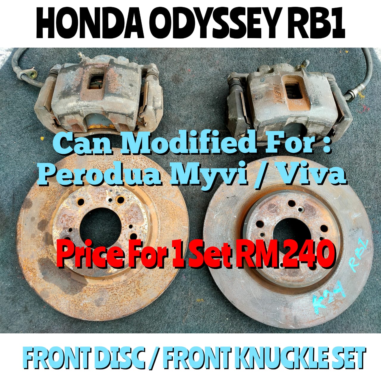 Honda 12 INCH Front Disc Brake Modified For Perodua Myvi Viva / Front ...