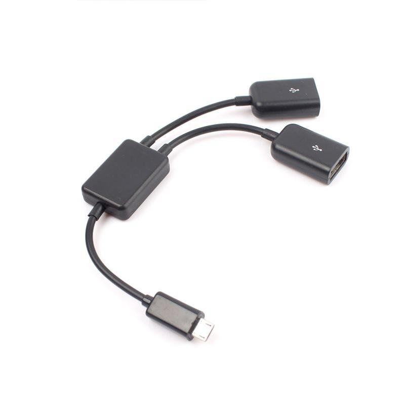 【Innovative design】OEM Dual Micro USB OTG Host Adapter Cable with Dual ...