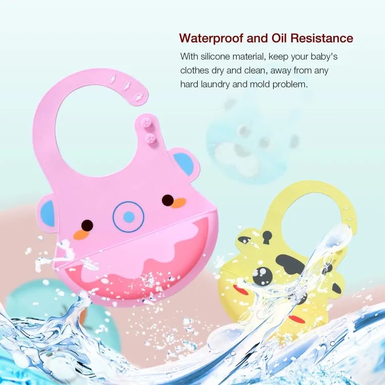 Just Born Mall Baby Silicon Bib for Kids Waterproof Silicone Newborn Aprons Adjustable Different ...