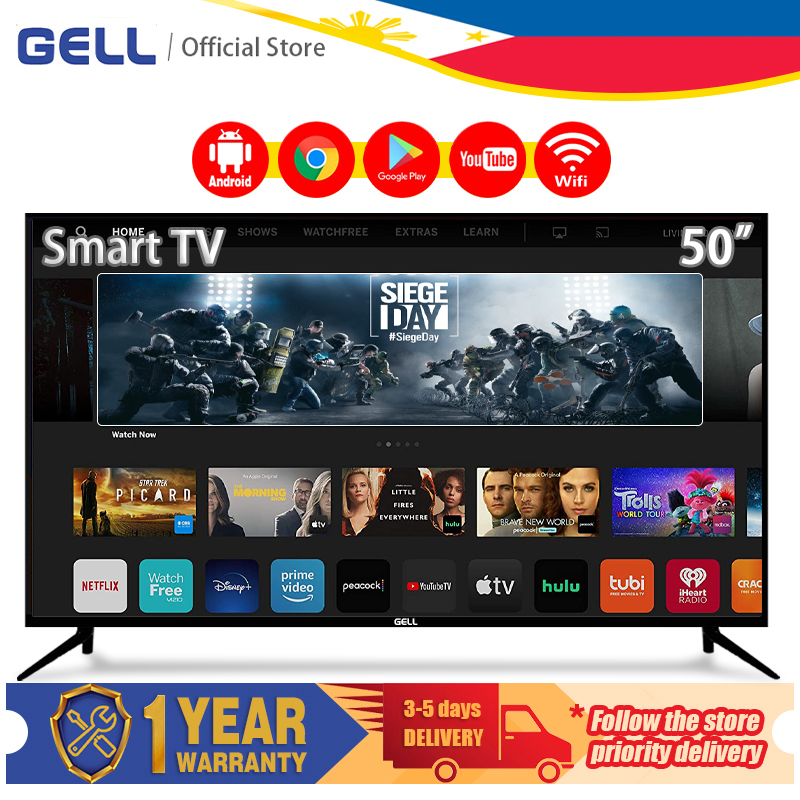 GELL smart tv 50 inches on sale android led tv flat screen Full HD ...